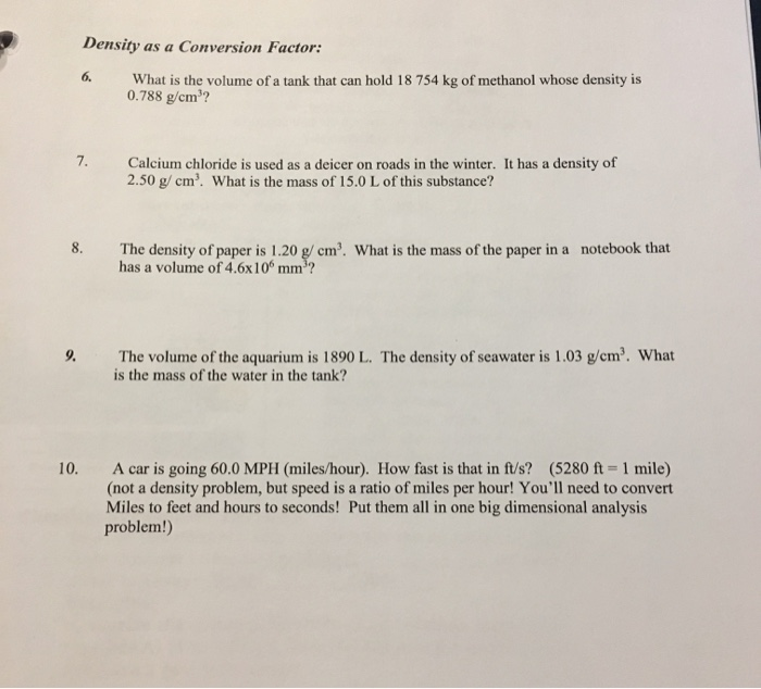 Solved LEARNING GOAL: Use conversion factors to change from | Chegg.com