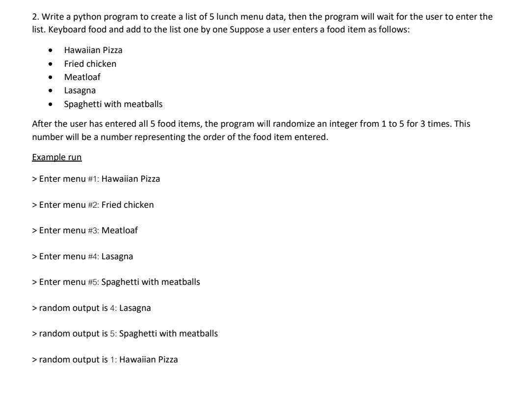 Solved 1 Write A Python Program To Randomize 10 Integers