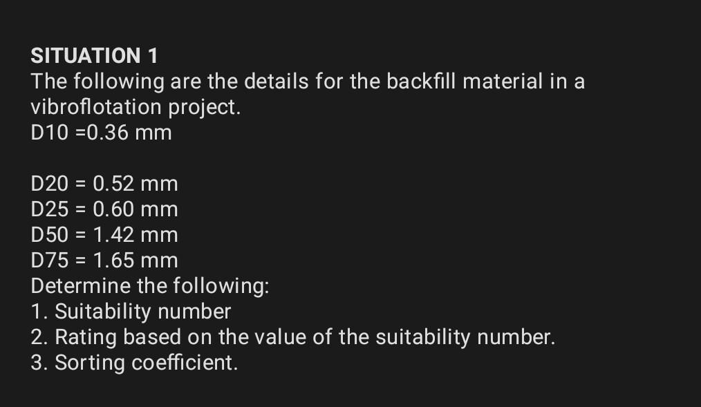 Solved SITUATION 1 The following are the details for the | Chegg.com