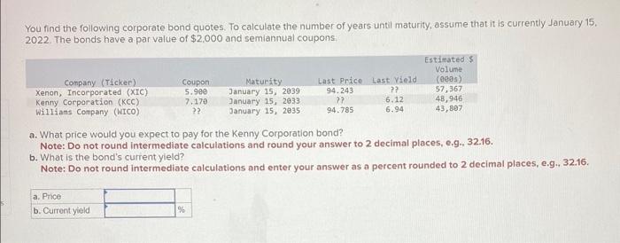 Solved You find the following corporate bond quotes. To | Chegg.com
