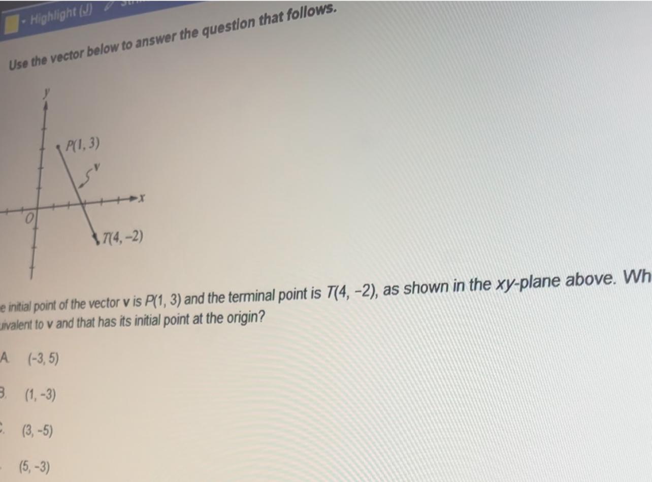 Solved Use the vector below to answer the question that | Chegg.com