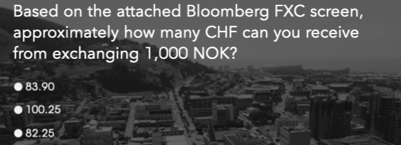 Solved Based on the attached Bloomberg FXC screen, | Chegg.com