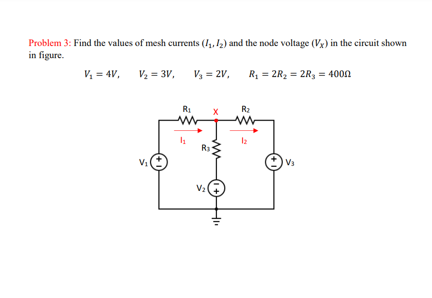 Solved Problem 3: Find the values of mesh currents (I1,I2) | Chegg.com