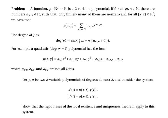 Solved Problem A function, p:R2→R is a 2-variable | Chegg.com