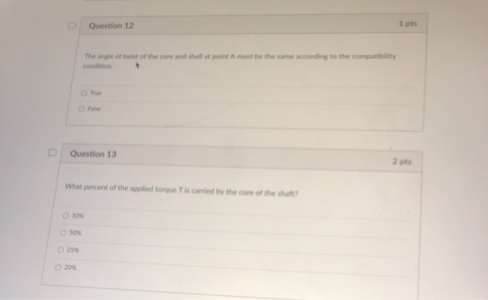Solved U Shell material Shear modulus = G Length = 2 Core | Chegg.com