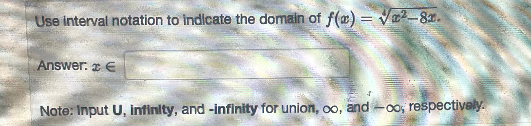 Solved Use interval notation to indicate the domain of | Chegg.com