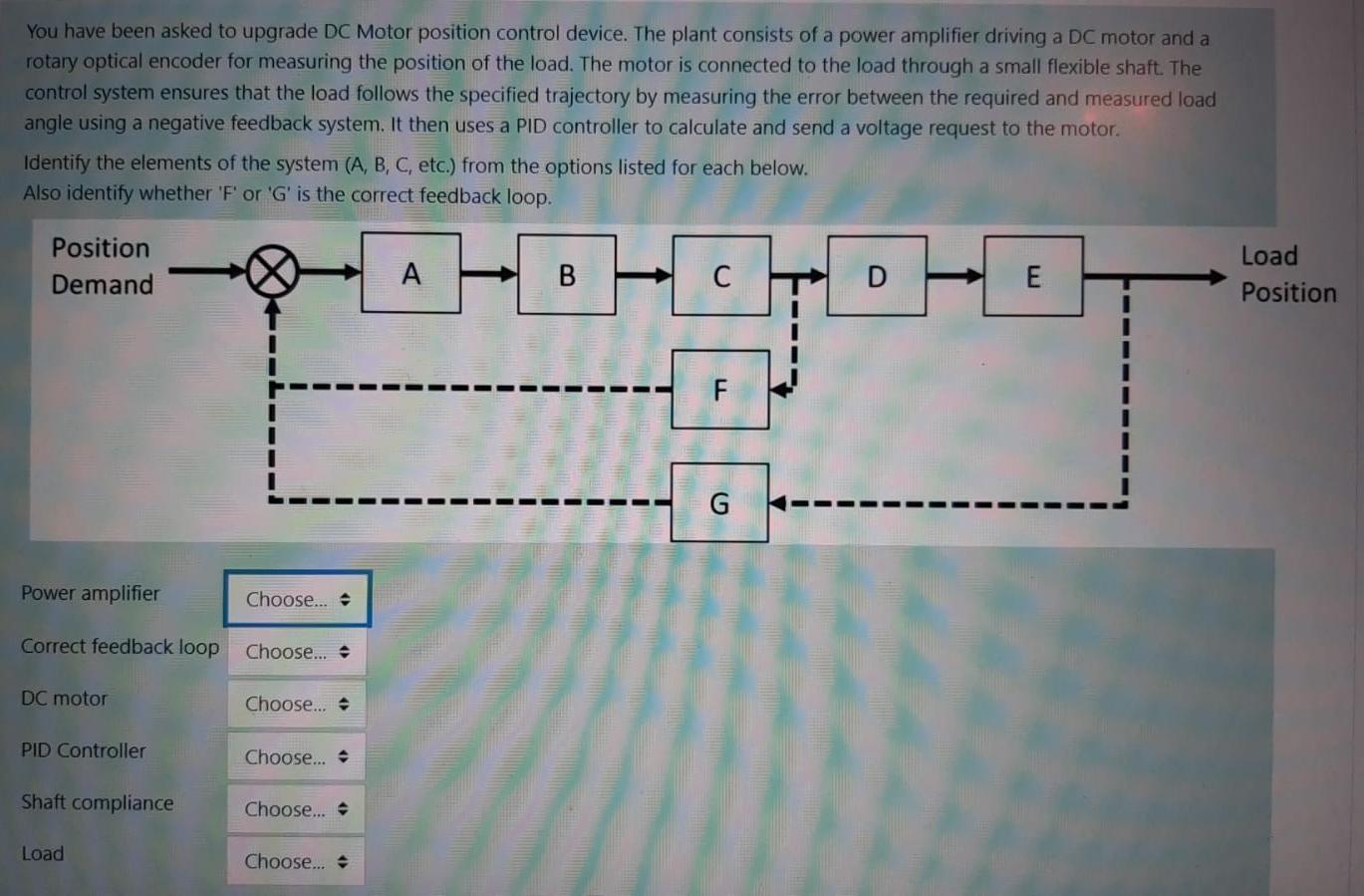 Solved You have been asked to upgrade DC Motor position | Chegg.com