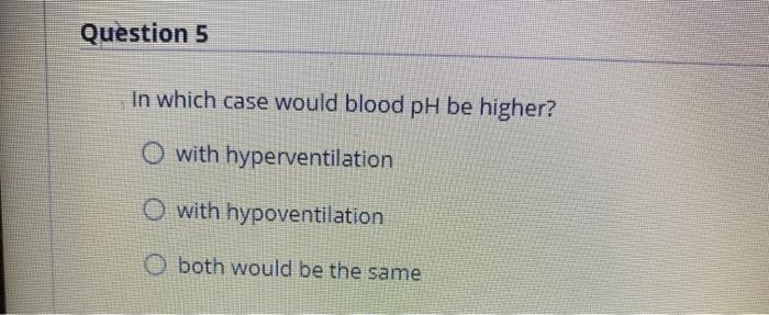 Solved Question 3 If pH is low and CO2 and HCO3 are high, | Chegg.com