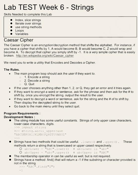 - Loops - Variables Caesar Cipher The Caesar Cipher | Chegg.com