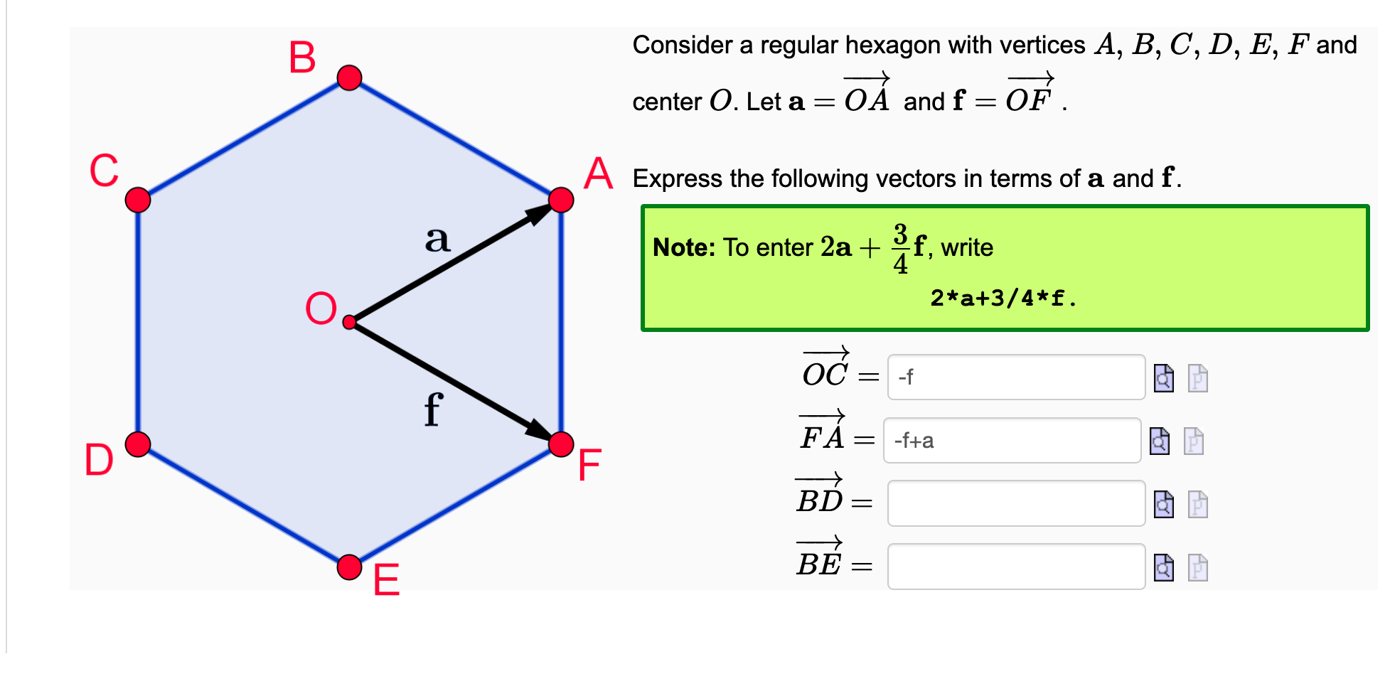 Solved Consider a regular hexagon with vertices A, ﻿ B, | Chegg.com
