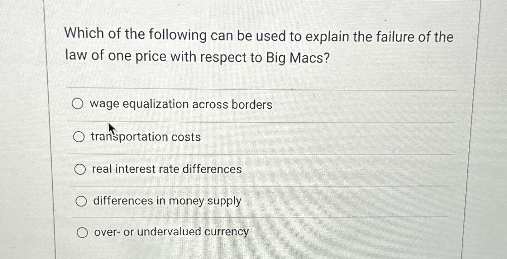 Solved Which of the following can be used to explain the | Chegg.com
