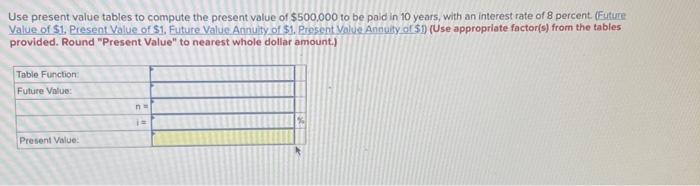 Solved Use present value tables to compute the present value | Chegg.com