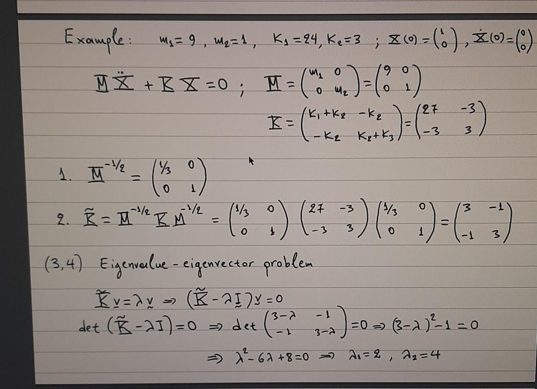 Solved please use modalcanalysis method, k tilde is mass | Chegg.com
