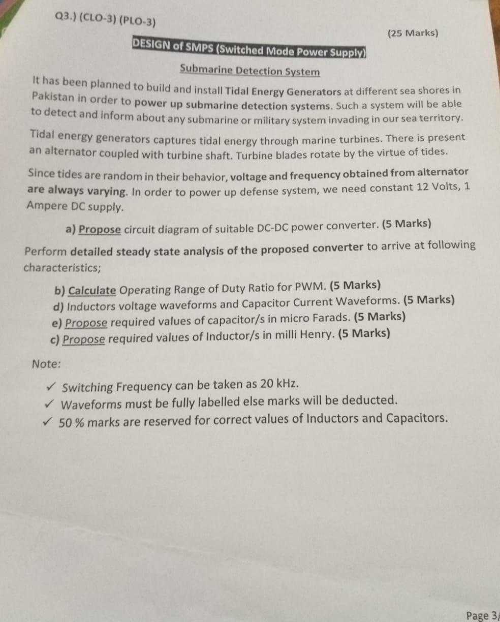 Solved DESIGN of SMPS (Switched Mode Power Supply) (25 | Chegg.com