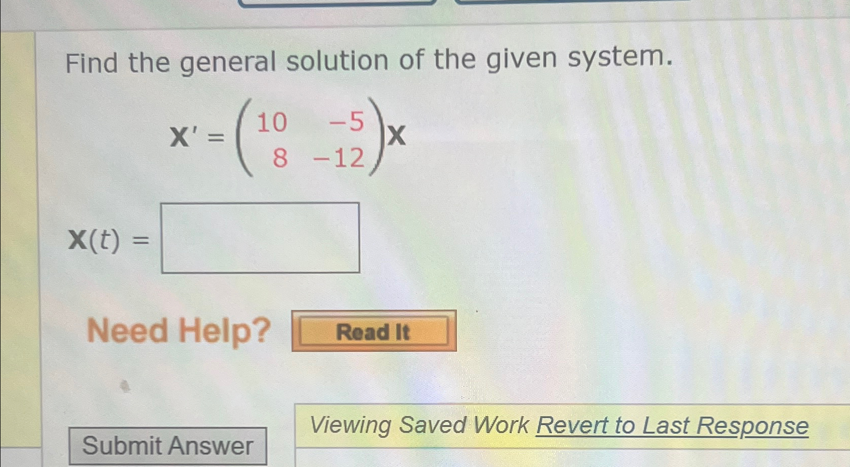 Solved Find the general solution of the given | Chegg.com