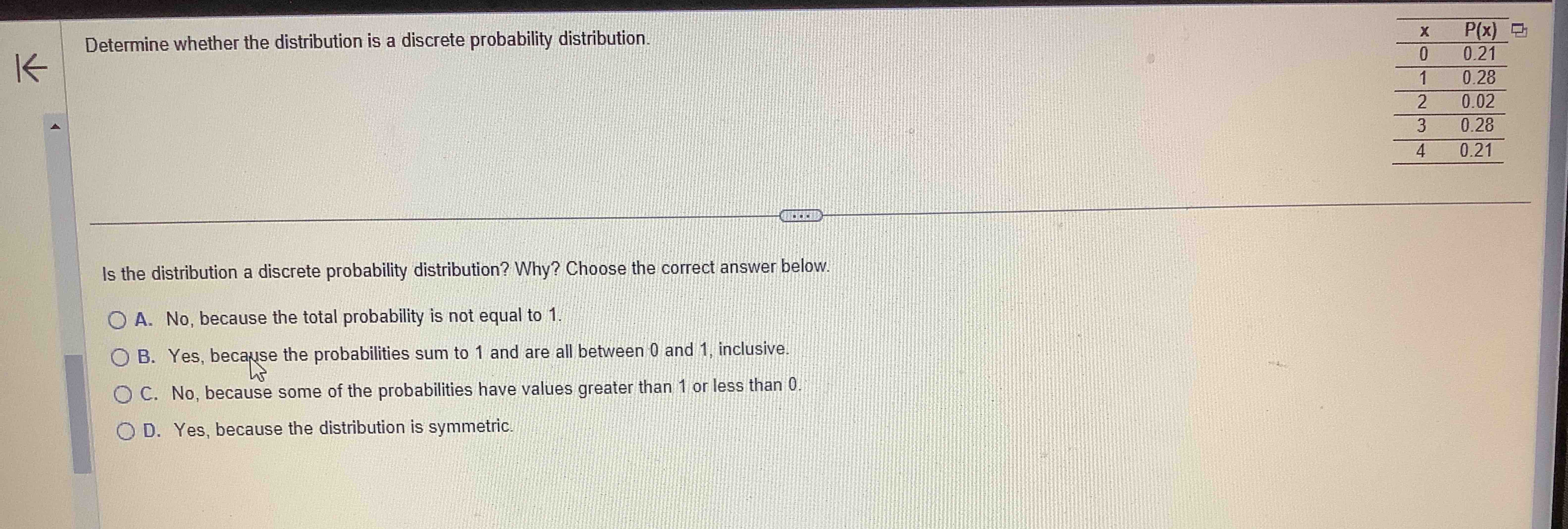 Solved Determine whether the distribution is a discrete | Chegg.com