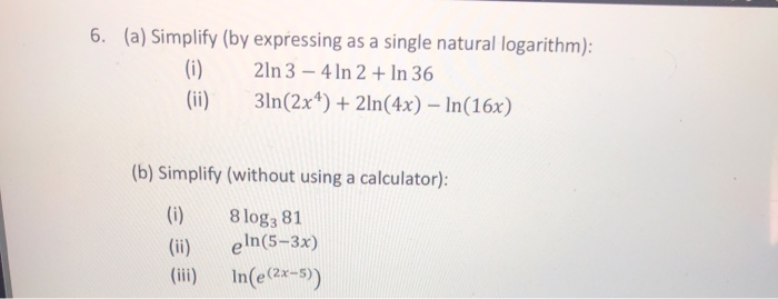 Solved (a) Simplify (by writing as a single exponential): | Chegg.com