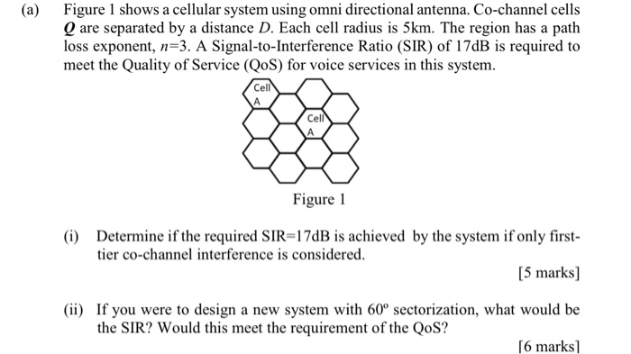 Solved (a) Figure 1 shows a cellular system using omni | Chegg.com