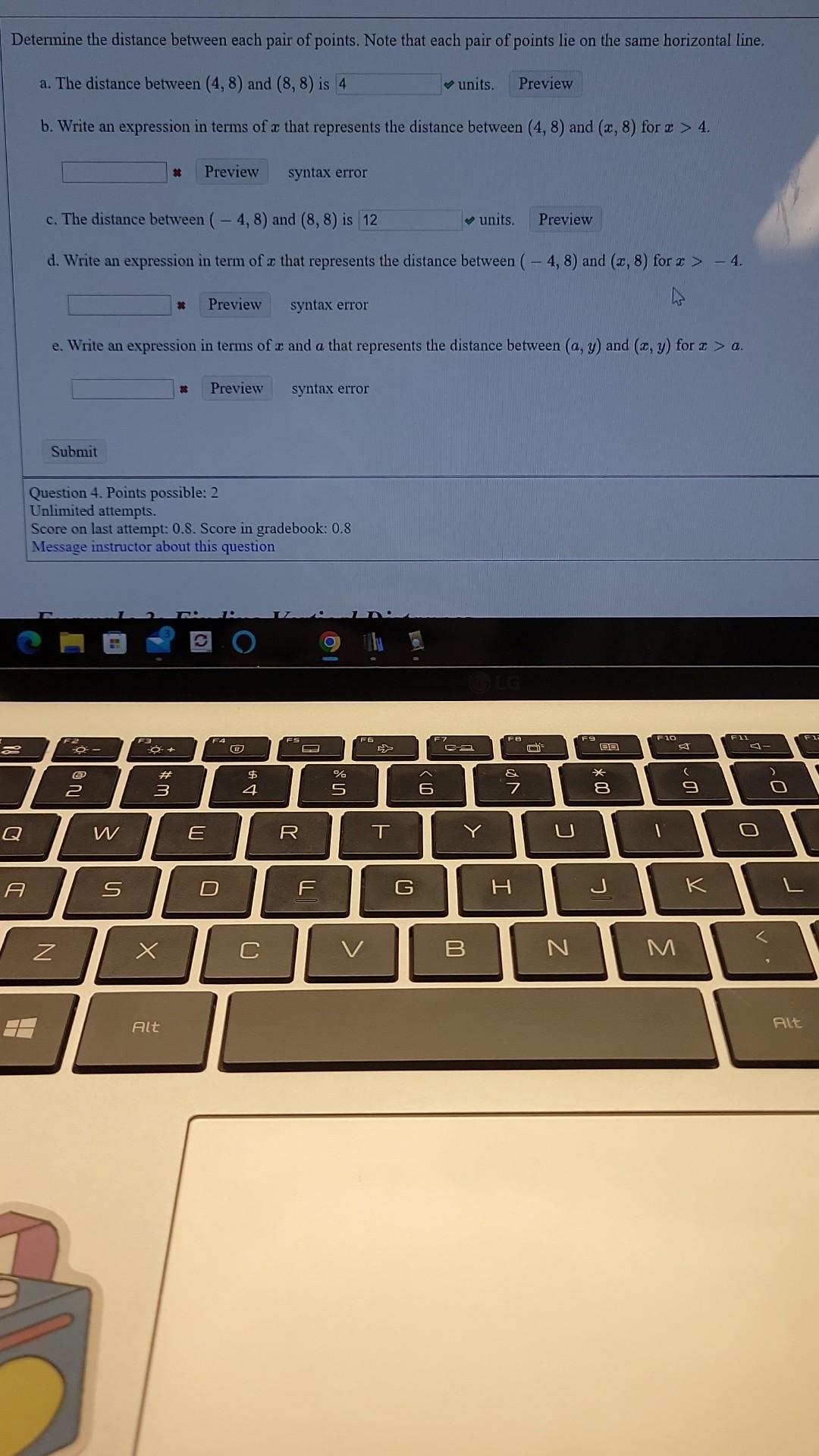 Solved Determine the distance between each pair of points. | Chegg.com