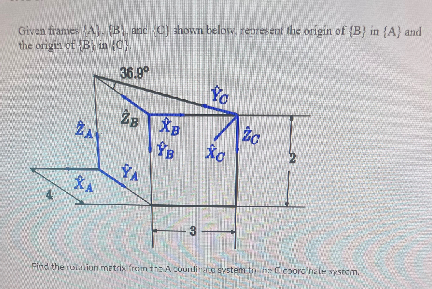 Solved Given frames {A},{B}, ﻿and {C} ﻿shown below, | Chegg.com