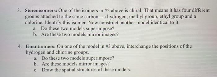 Solved 2. Positional Isomers: Construct as many model | Chegg.com