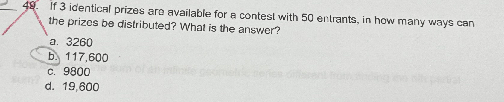Solved If 3 ﻿identical prizes are available for a contest | Chegg.com