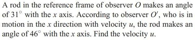 Solved A rod in the reference frame of observer O makes an | Chegg.com