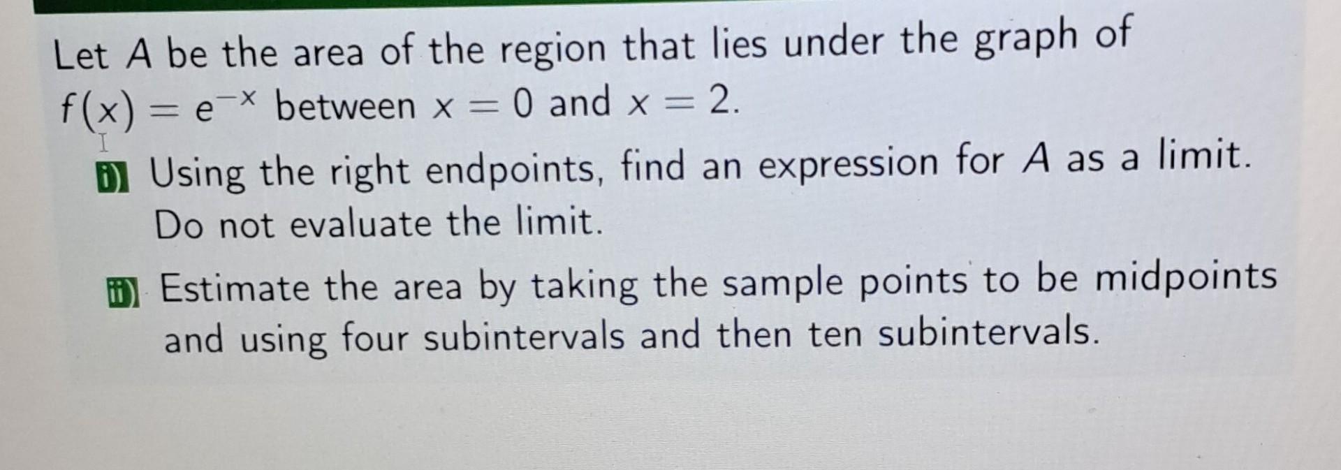 Solved Example (19) Let A be the area of the region that | Chegg.com