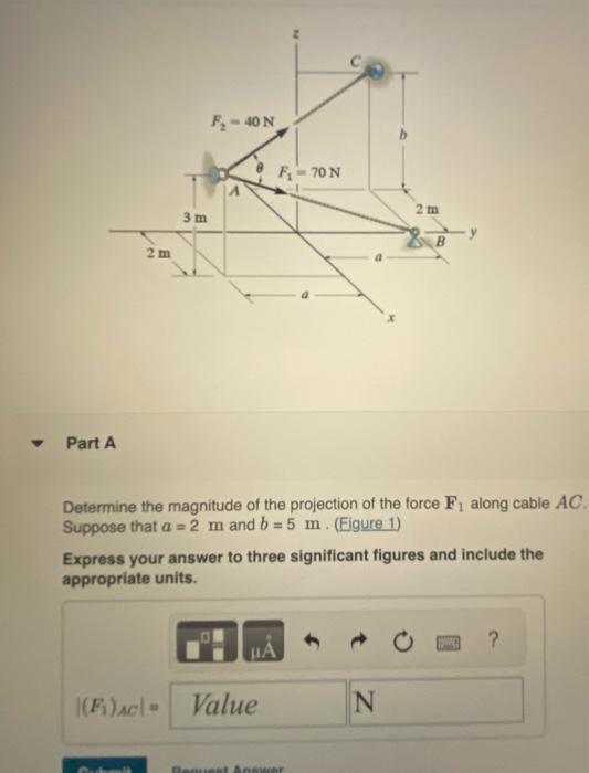 Solved Determine The Magnitude Of The Projection Of The