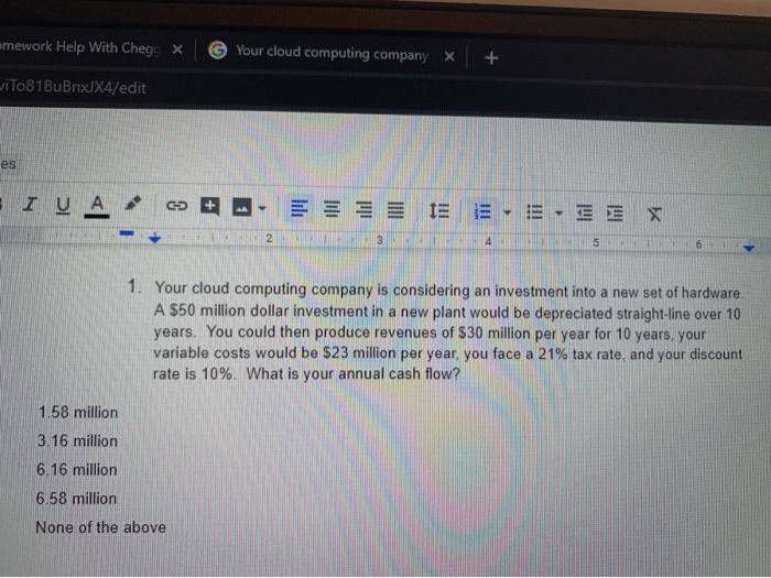 Solved mework Help With Chegg X Your cloud computing company | Chegg.com Solved mework Help With Chegg X Your cloud computing company | Chegg.com