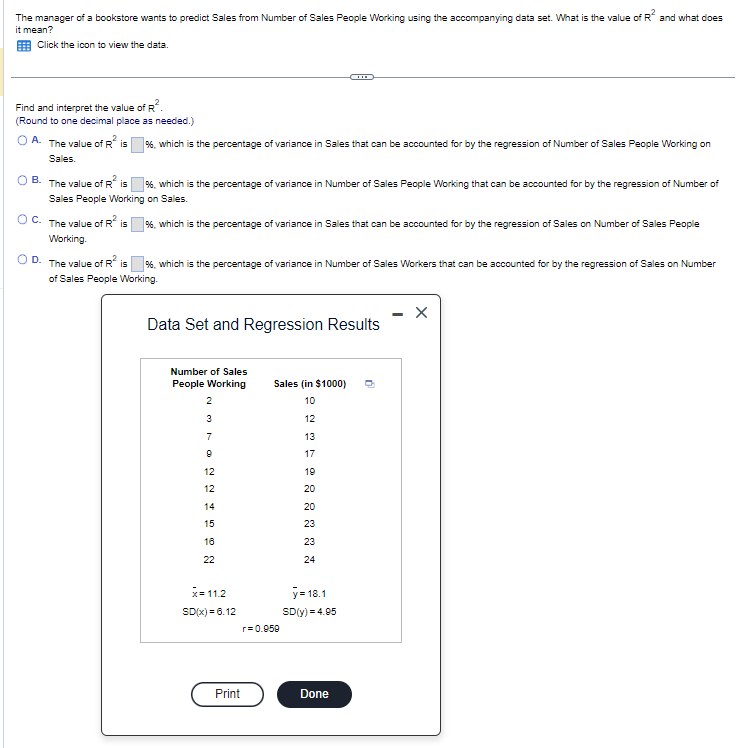Solved The manager of a bookstore wants to predict Sales | Chegg.com