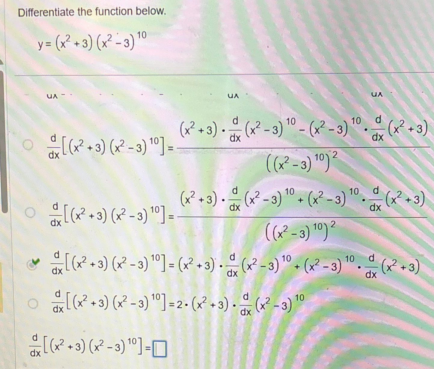 Solved Differentiate the function | Chegg.com