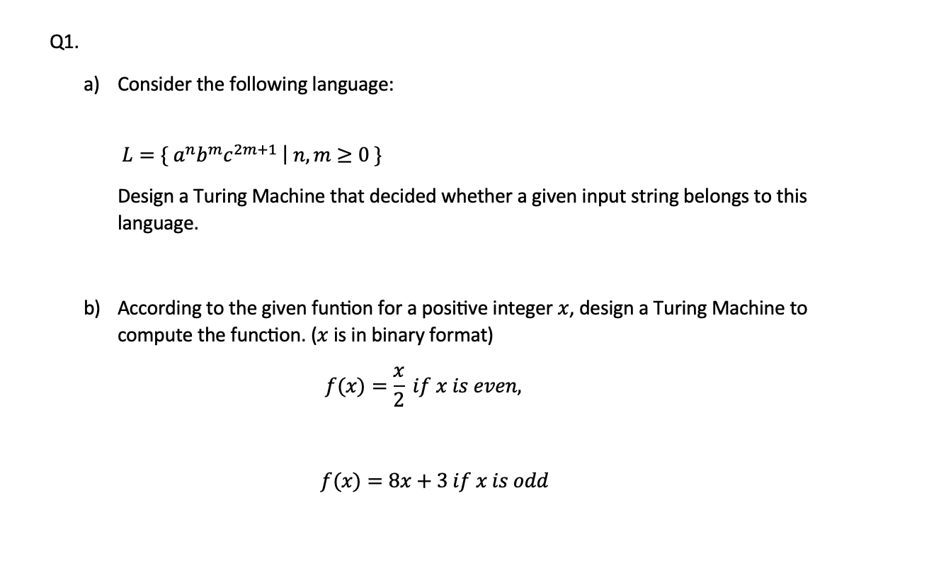Q1.a) ﻿Consider the following | Chegg.com