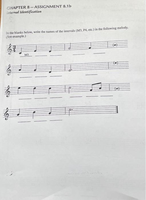 Write the specific name of each interval (M3, P4, | Chegg.com