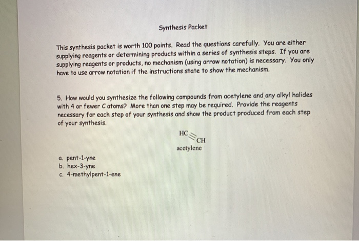 Solved Synthesis Packet This synthesis packet is worth 100 | Chegg.com