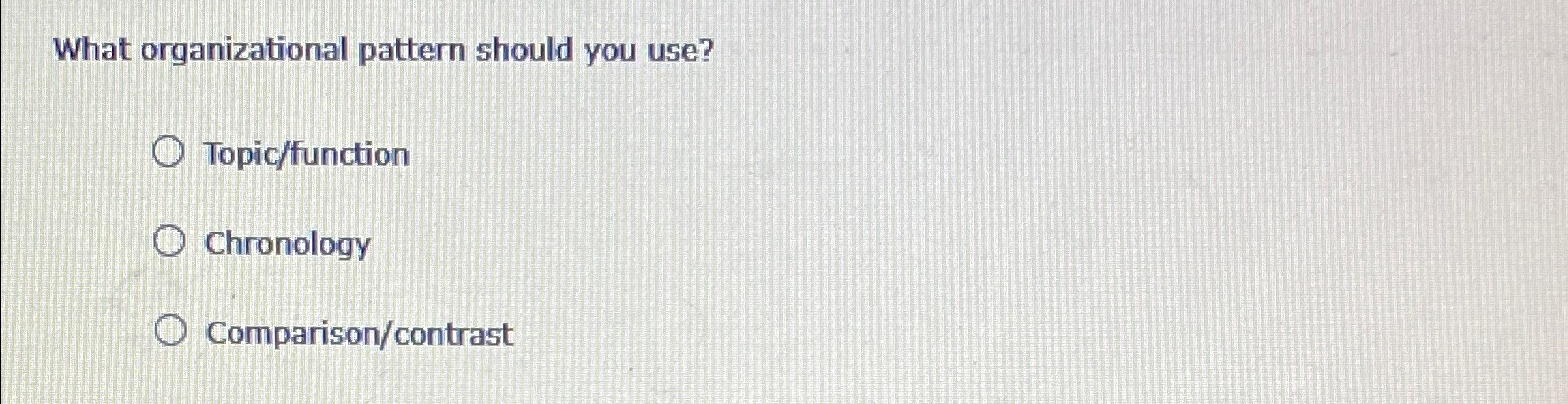 Solved What organizational pattern should you | Chegg.com