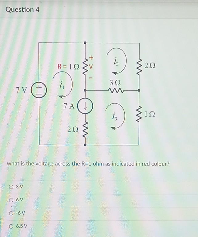 Solved what is the voltage across the R=1ohm as indicated in | Chegg.com