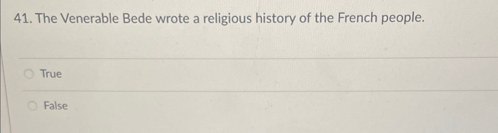Solved The Venerable Bede wrote a religious history of the | Chegg.com
