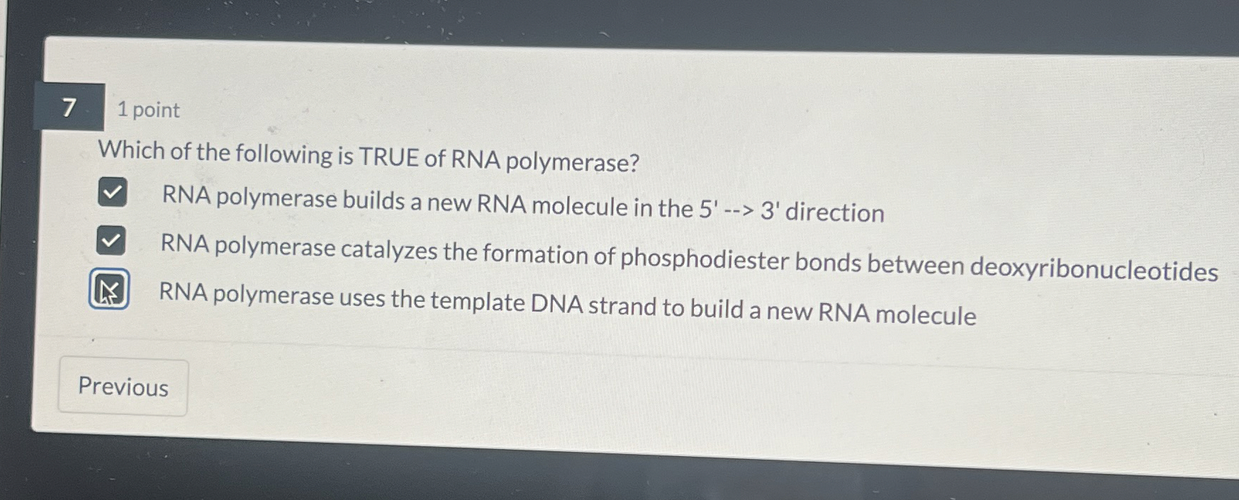 Solved Which of the following is TRUE of RNA polymerase?RNA | Chegg.com