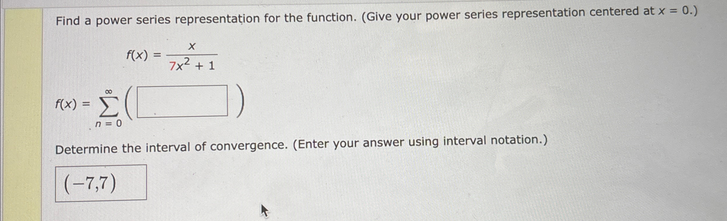 Solved Find a power series representation for the function. | Chegg.com