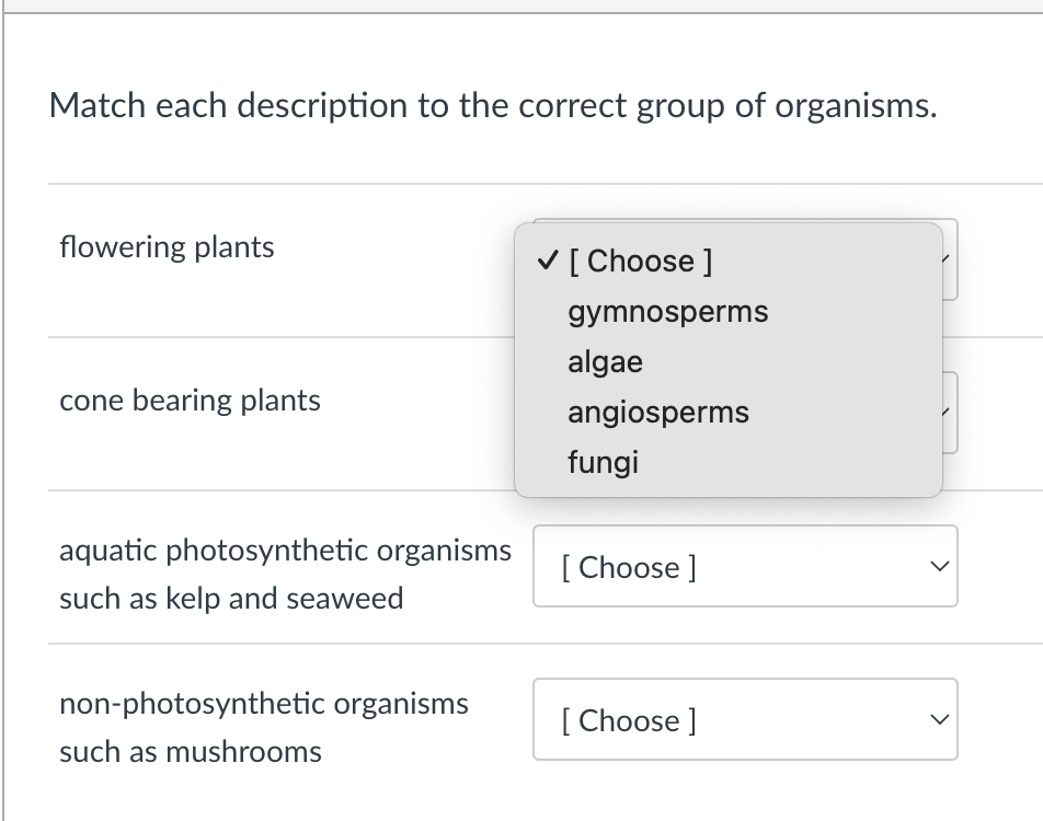 Solved Match each description to the correct group of | Chegg.com