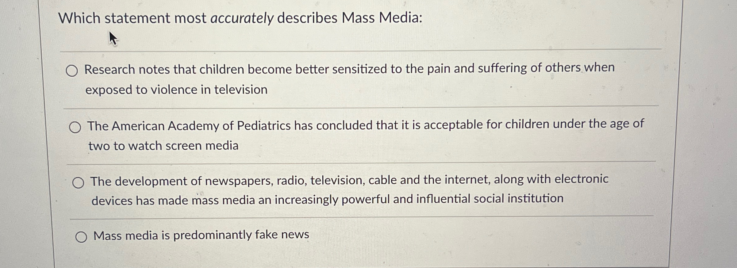 Solved Which statement most accurately describes Mass | Chegg.com