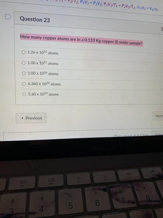 Solved P1V1 = P2V2: P1V1/T1 - PzV2/T2: Vy/n = Vz/n2 Question | Chegg.com