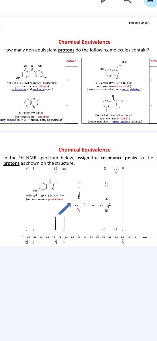 Chemical Equivalence How many non-equivalent protons | Chegg.com