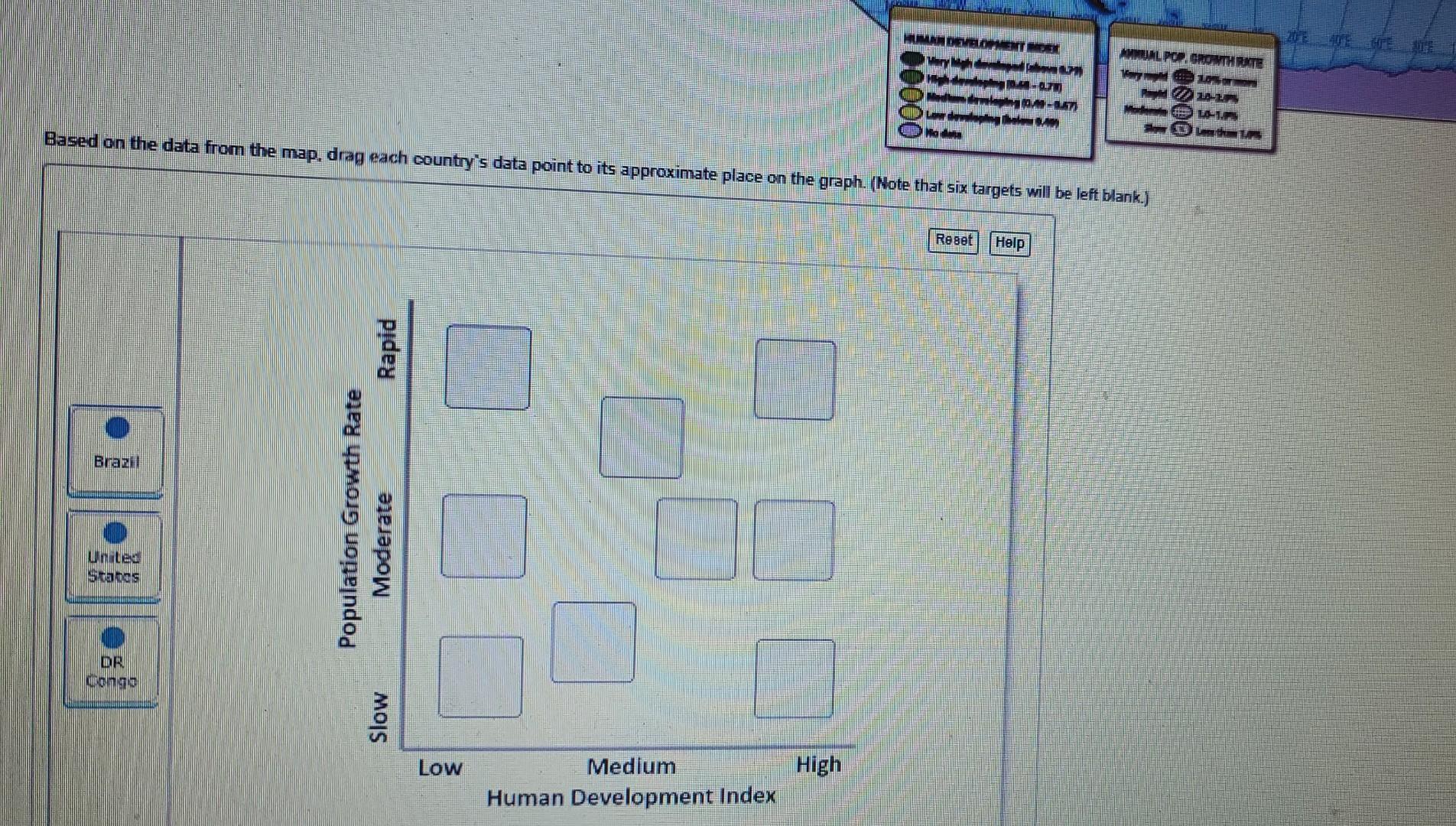 Solved Based on the data from the map, drag each country's | Chegg.com