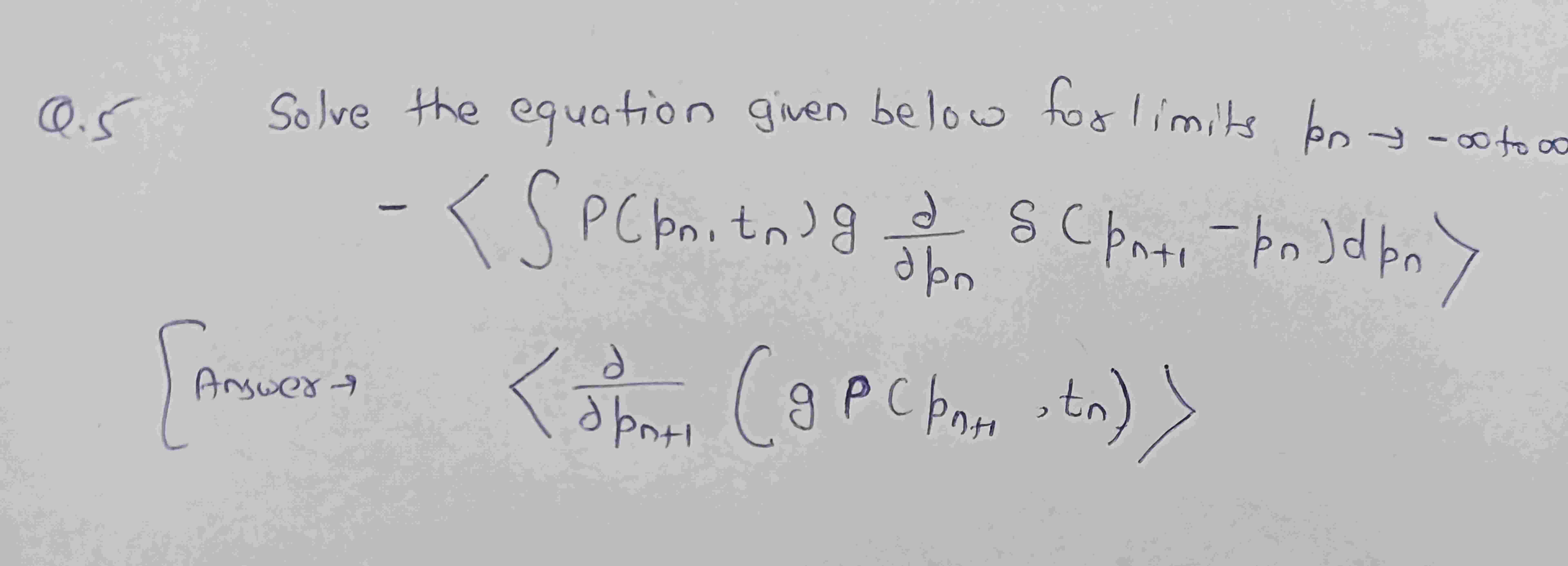 Q. 5 ﻿Solve the equation given below for limits pn→-∞ | Chegg.com