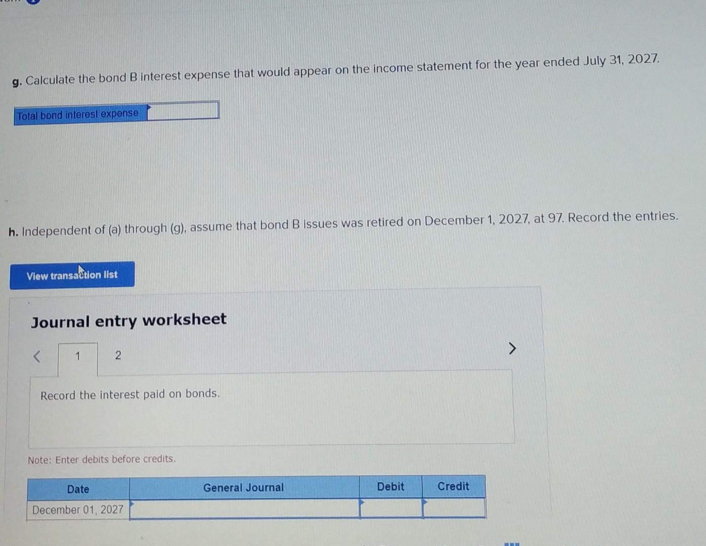Solved Bond Issue B "Adjusted for rounding 2. Bond Issue B | Chegg.com