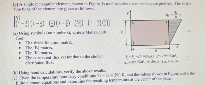 90 b to a b [3] A single rectangular element, shown | Chegg.com