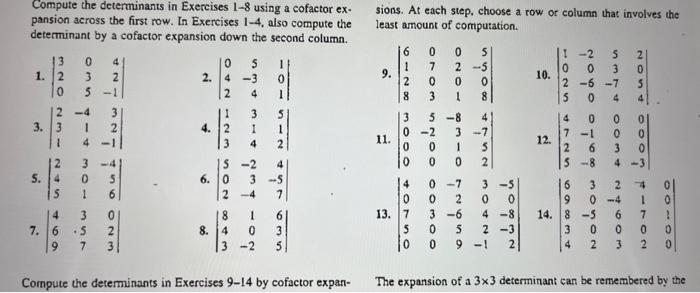 Solved Compute the determinants in Exercises 1−8 using a | Chegg.com