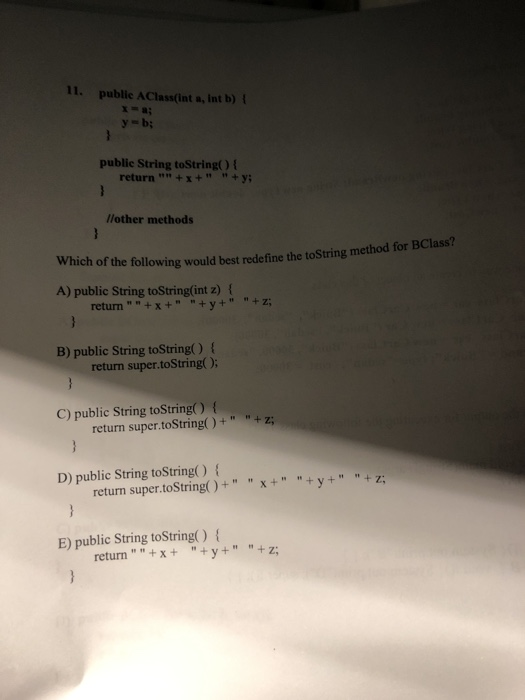 Solved 11 Publie Aclassint A Int B Xa Y B Public 